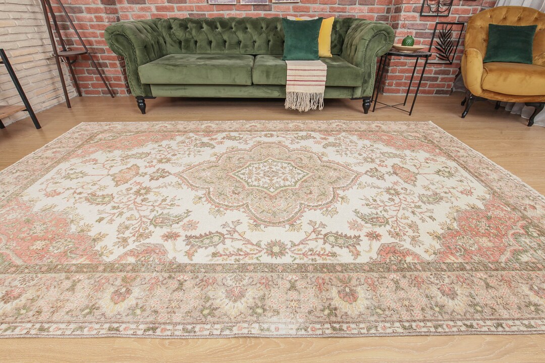 6x10 Rustic Wool Rug, Boho Bedroom Rug, 5'10 X 10'1 Vintage Living Room ...