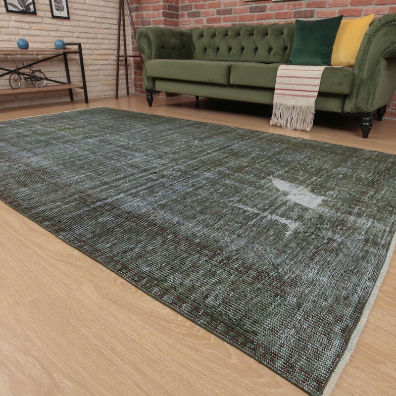 Dark Green Rug - Etsy