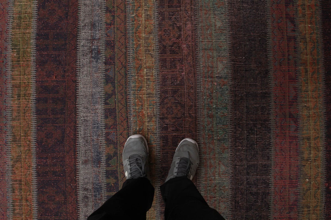 6x10 Hand Woven Patchwork Rug, Area Rug, 6'4 X 10' Rug for Living Room ...