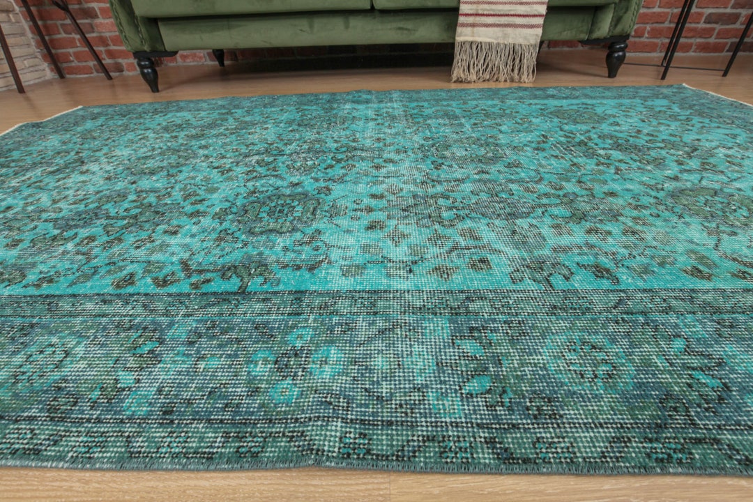 4x8 Teal Bedroom Rug, Antique Dining Room Rug, 4'5" X 8'2" Kitchen Rug ...