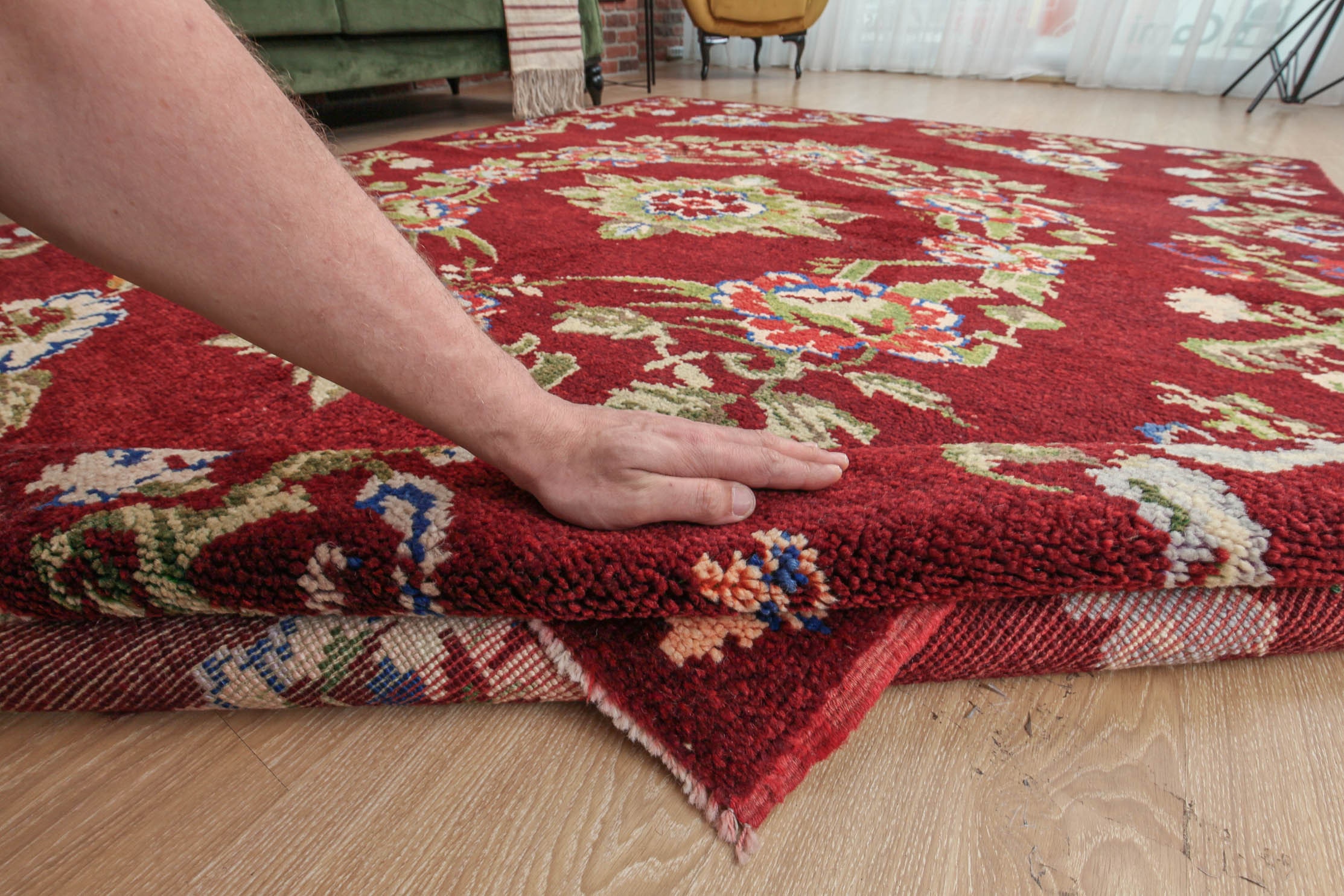 7x9 Vintage Dark Red Full Pile Rug Woven Rug Wool Rug - Etsy