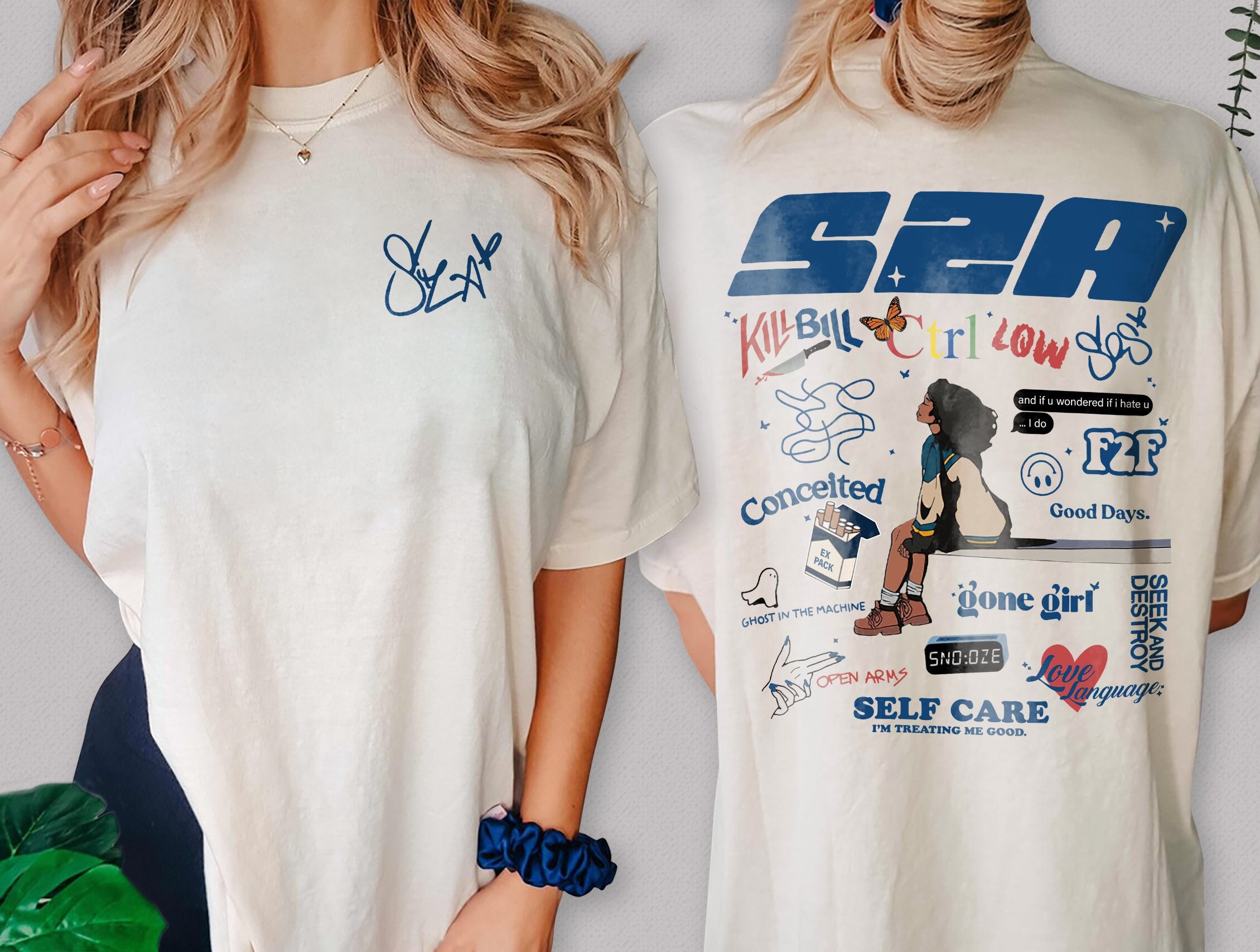 SZA Sos Full Tracklist Sweatshirt, Vintage SZA Shirt, S.Z.A Sweatshirt ...
