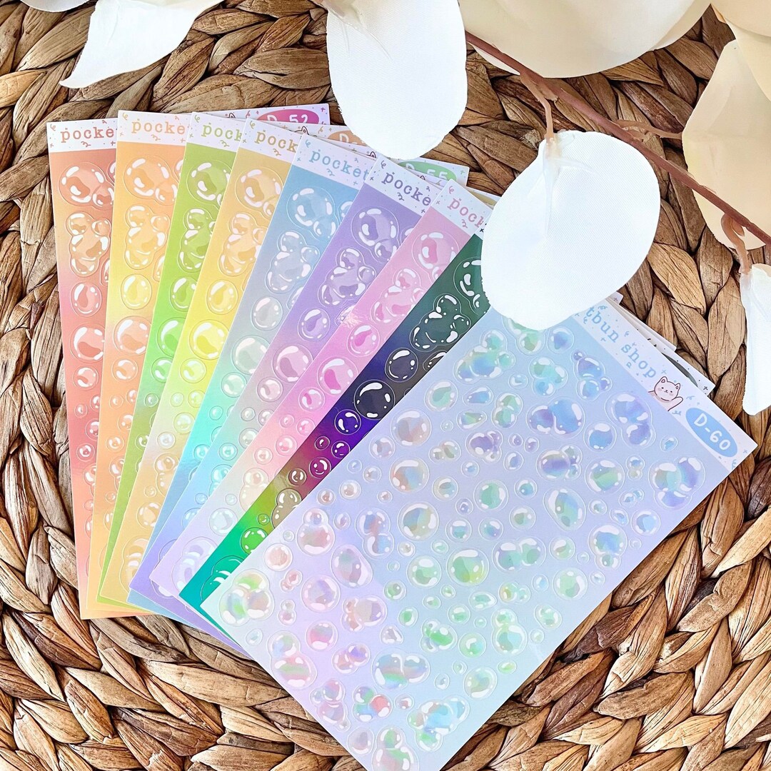 Decorative HOLOGRAPHIC Bubble Stickers | Toploader | Polco | Sticker ...