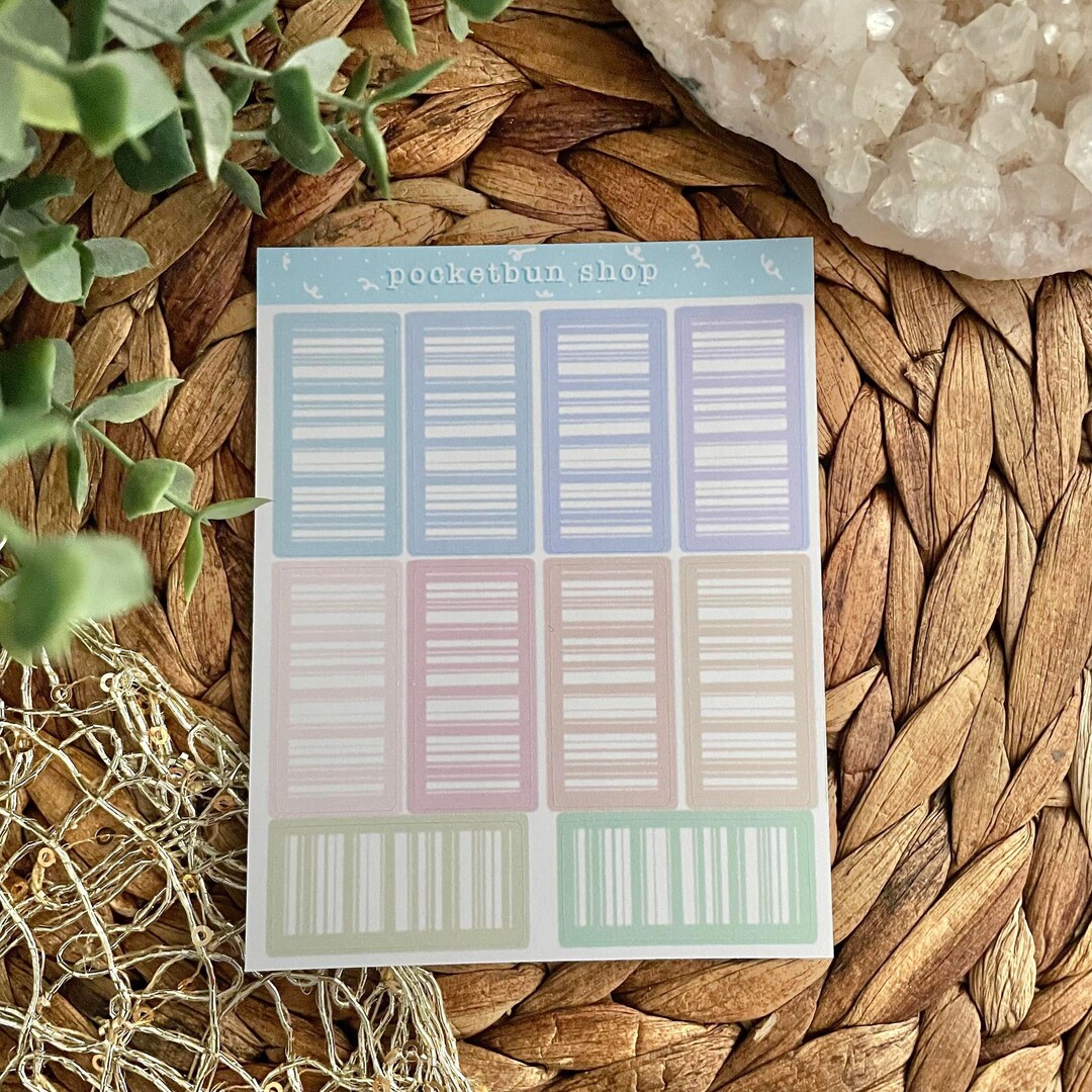 Aesthetic Barcodes Sticker Sheet - Etsy
