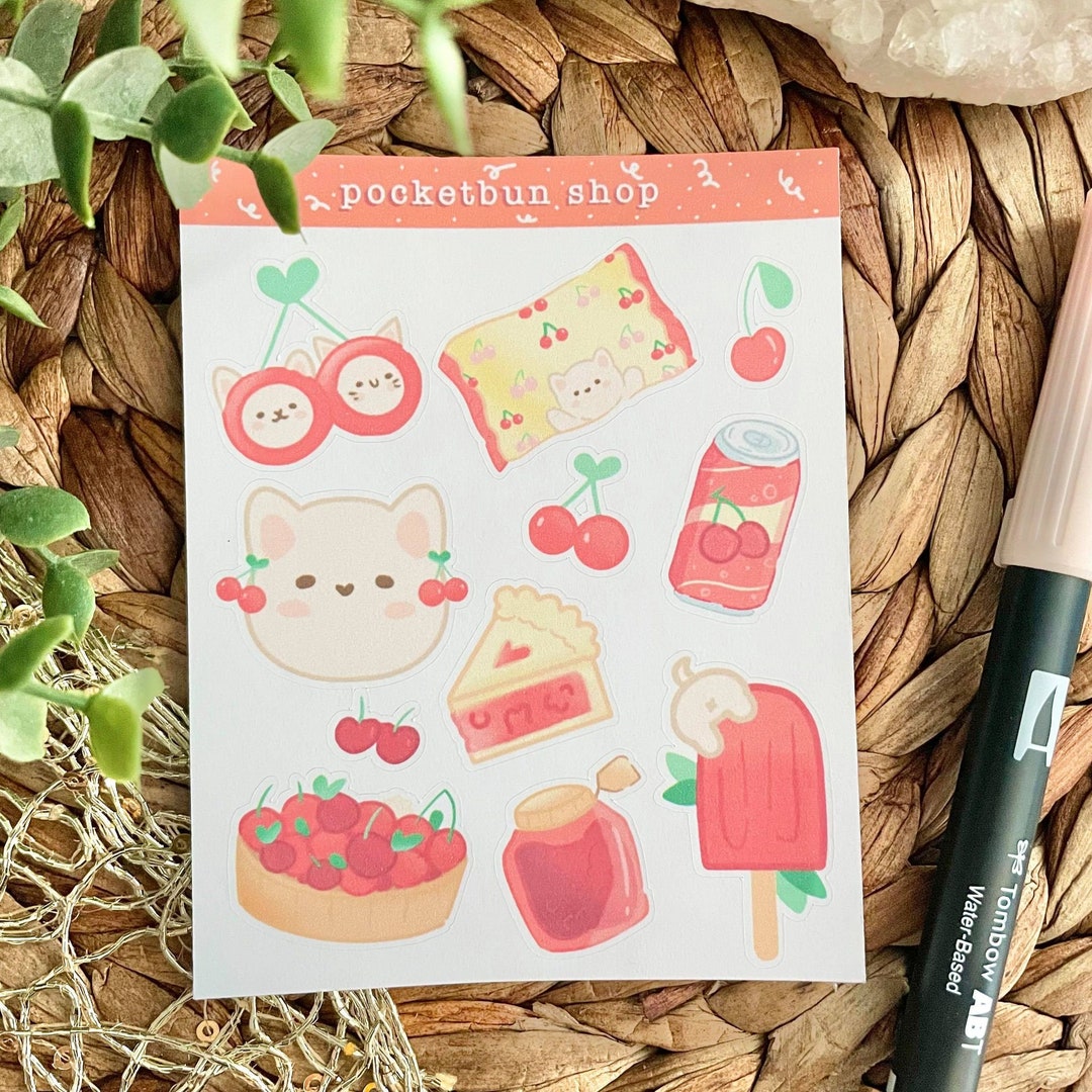 Cherry Tofu Sticker Sheet - Etsy