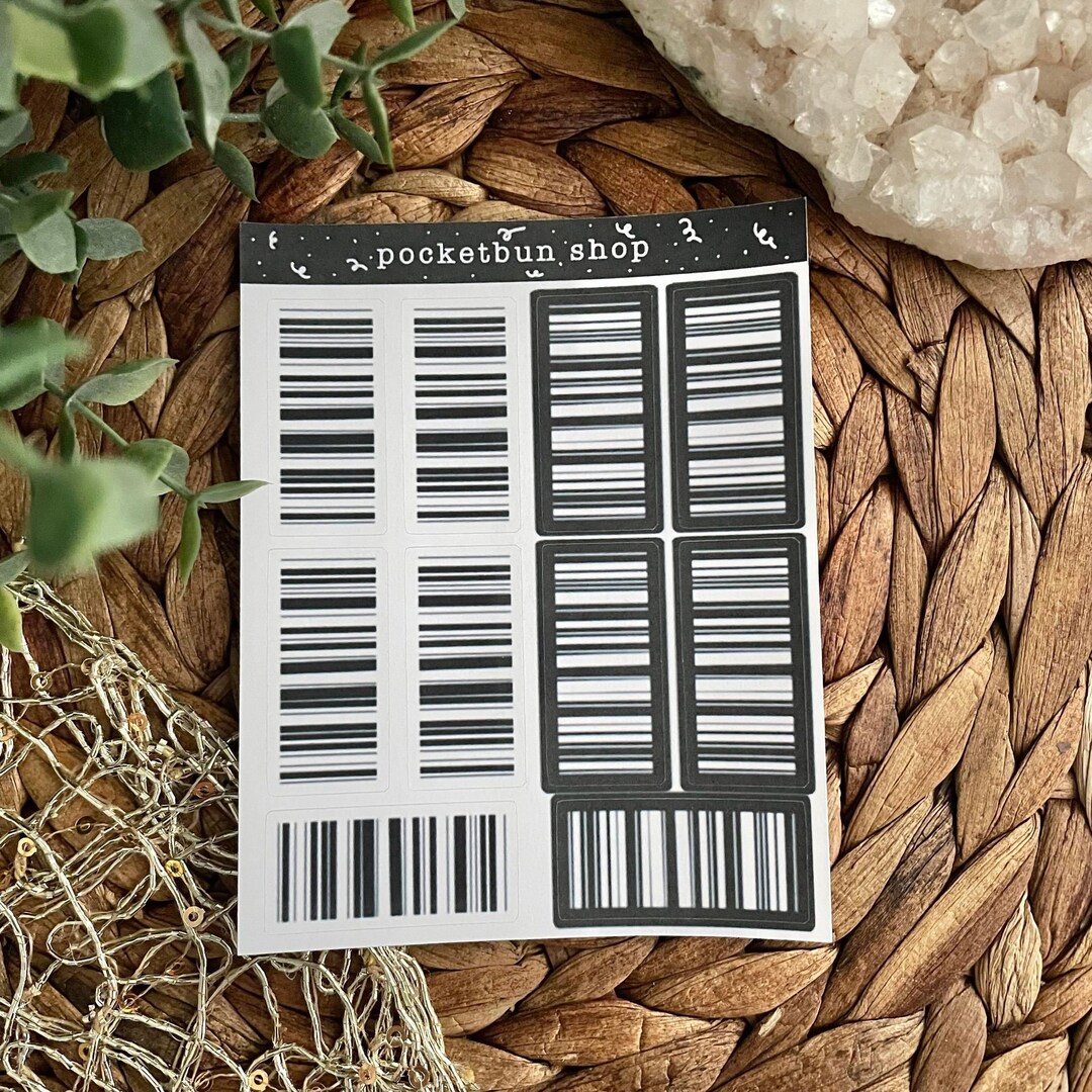 Aesthetic Black and White Barcodes Sticker Sheet - Etsy