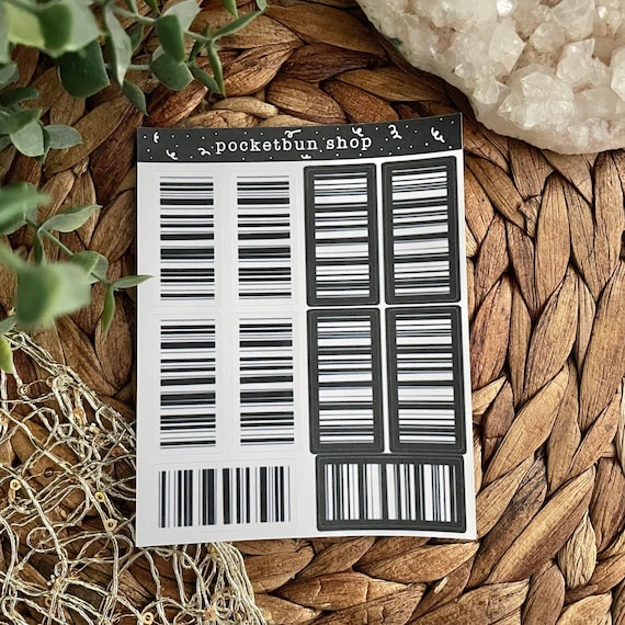 Aesthetic Black and White Barcodes Sticker Sheet - Etsy