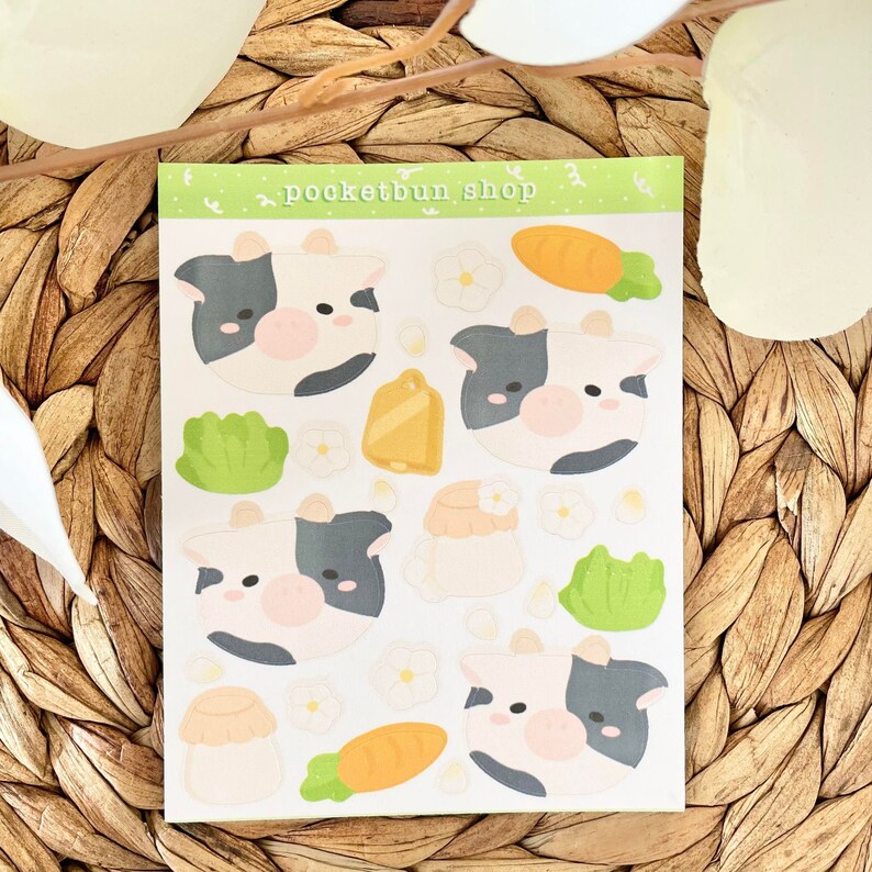 Daisy Cow Sticker Sheet - Etsy