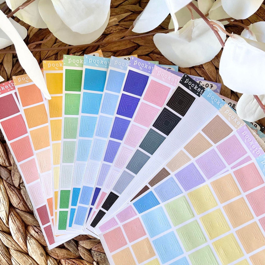Concentric Square Sticker Sheets | Cute Stickers | Square Stickers for ...