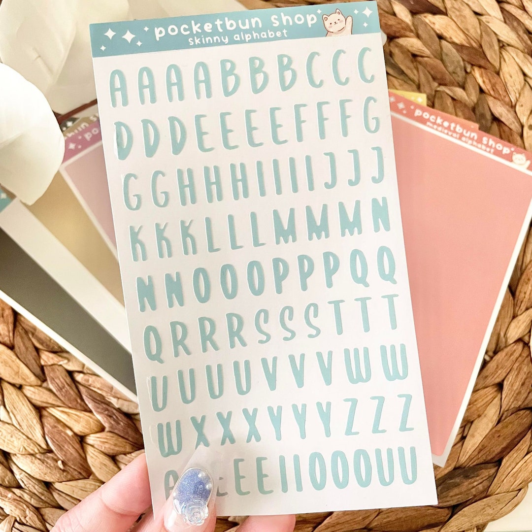 Skinny Caps Alphabet Sticker Sheets - Etsy