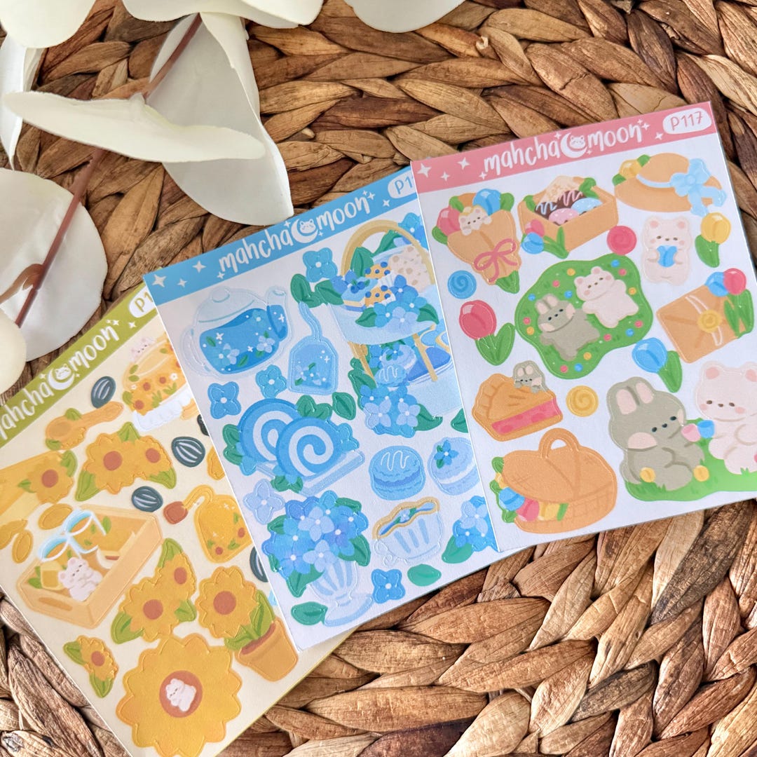 Patreon Sticker Club - High Tea | Cute Sticker Sheets | Aesthetic ...