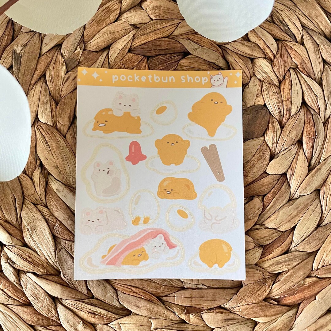 Gude Egg Tofu Sticker Sheet | Cute Sticker Sheets | Aesthetic Stickers ...