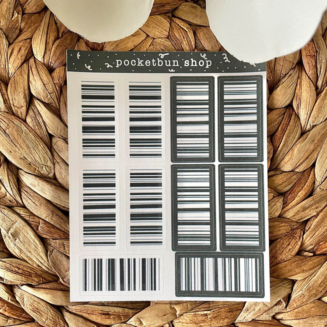 Aesthetic Black and White Barcodes Sticker Sheet - Etsy