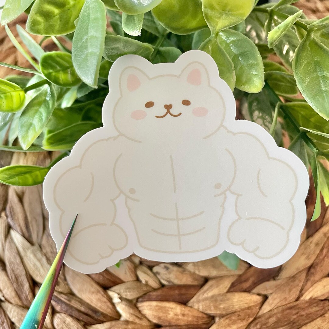 Buff Tofu Vinyl Sticker Kawaii, Cute, Funny Waterproof and Dishwasher ...