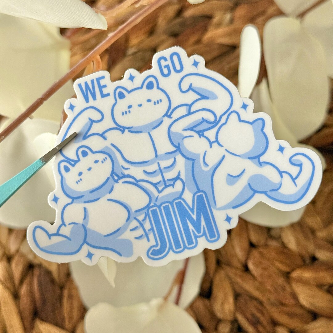 We Go Jim Vinyl Sticker | Kawaii, Cute, Funny | Waterproof and ...