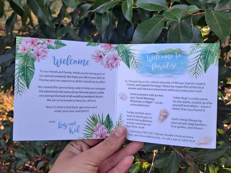 St. Thomas USVI Welcome Booklet - Watercolor Map - Itinerary - Thank ...