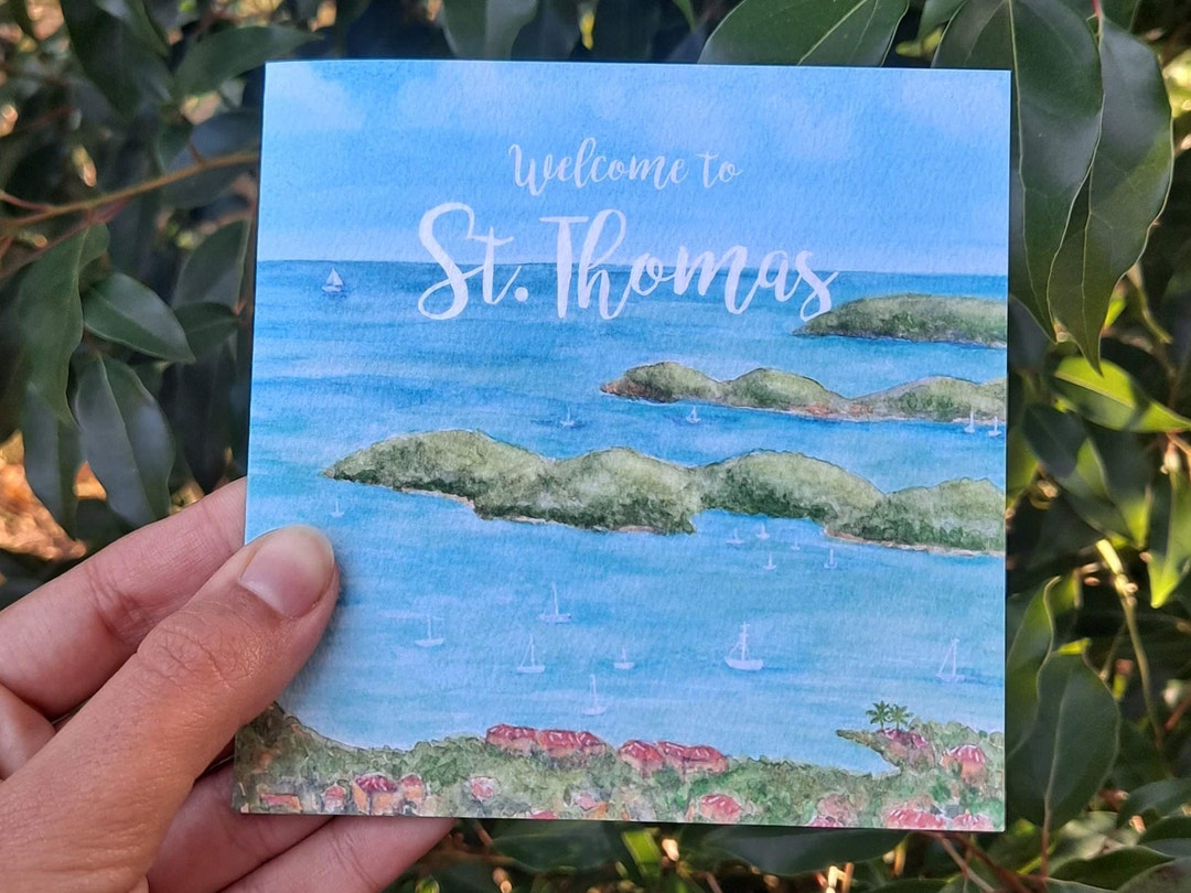 St. Thomas USVI Welcome Booklet - Watercolor Map - Itinerary - Thank ...