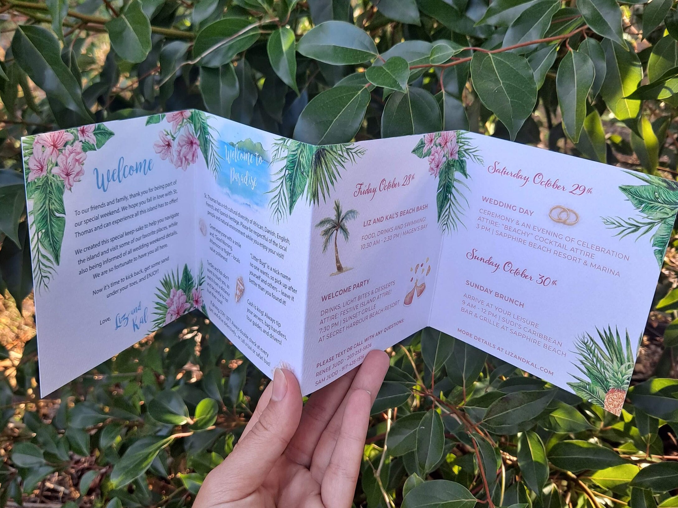 St. Thomas USVI Welcome Booklet - Watercolor Map - Itinerary - Thank ...