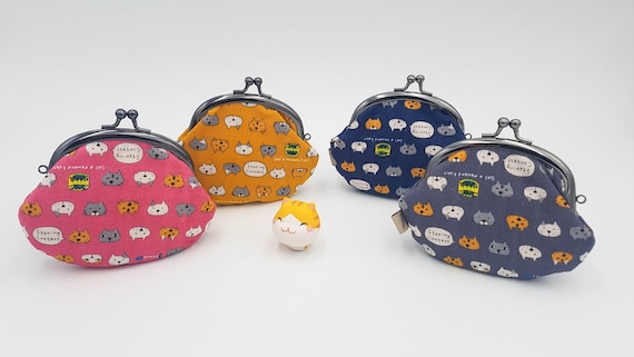 Purse / Small Purse Handmade Gamaguchi Japan Pattern Cats in - Etsy