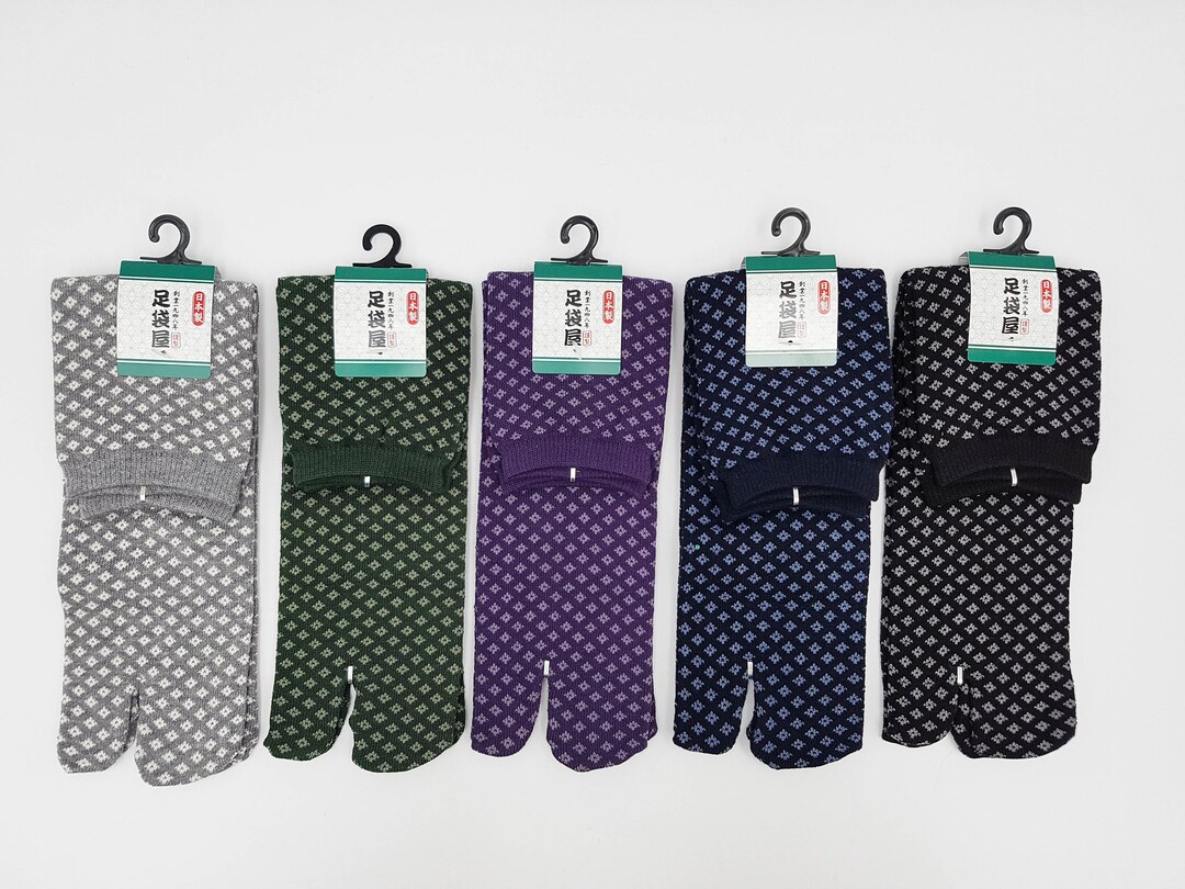 Japanese Cotton Tabi Socks With Hishigata Pattern Made in Japan Size Fr ...