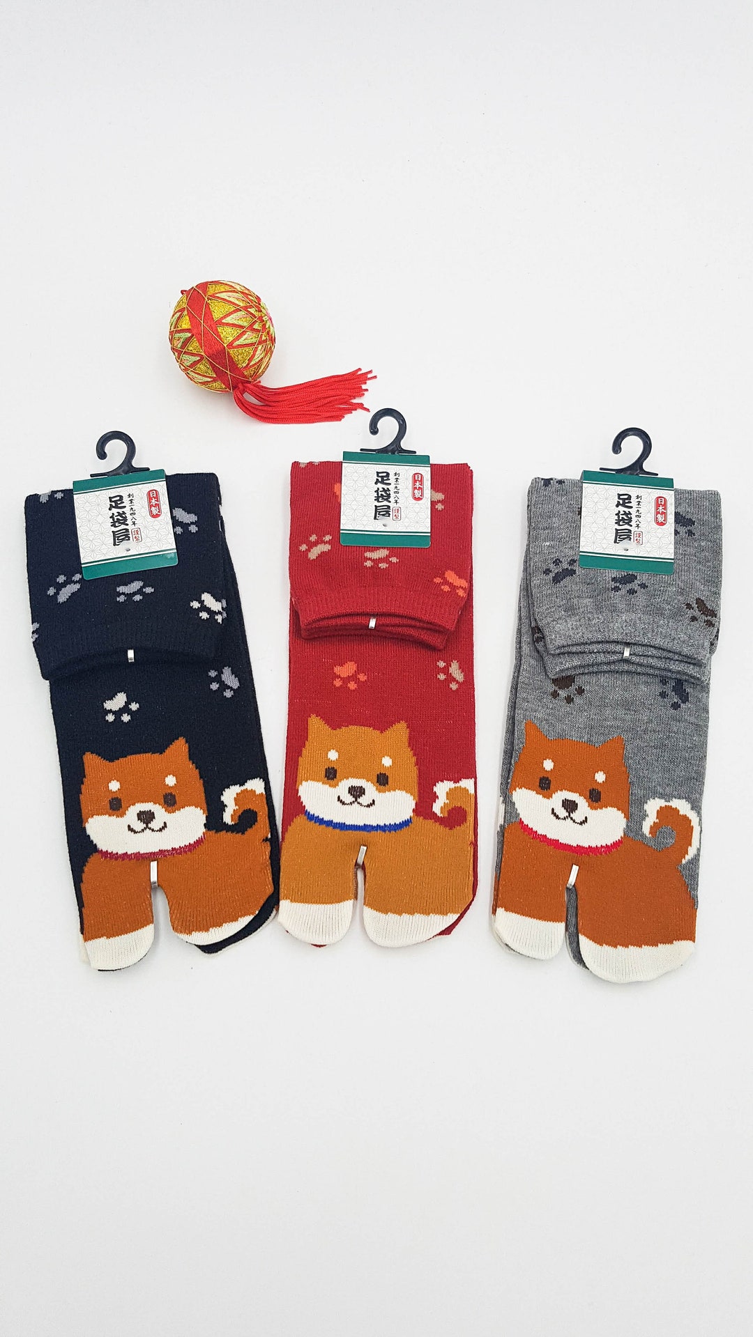 Japanese Tabi Socks in Cotton and Shiba Inu Pattern Made in - Etsy