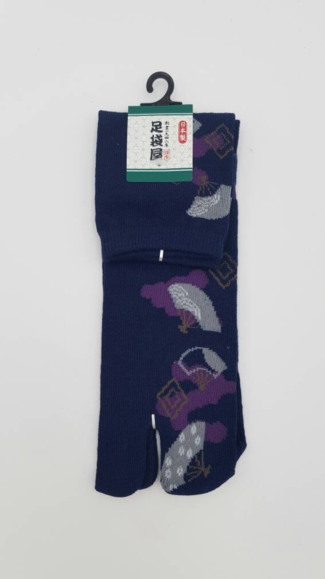 Japanese Tabi socks in cotton and Pattern Eventail made in | Etsy