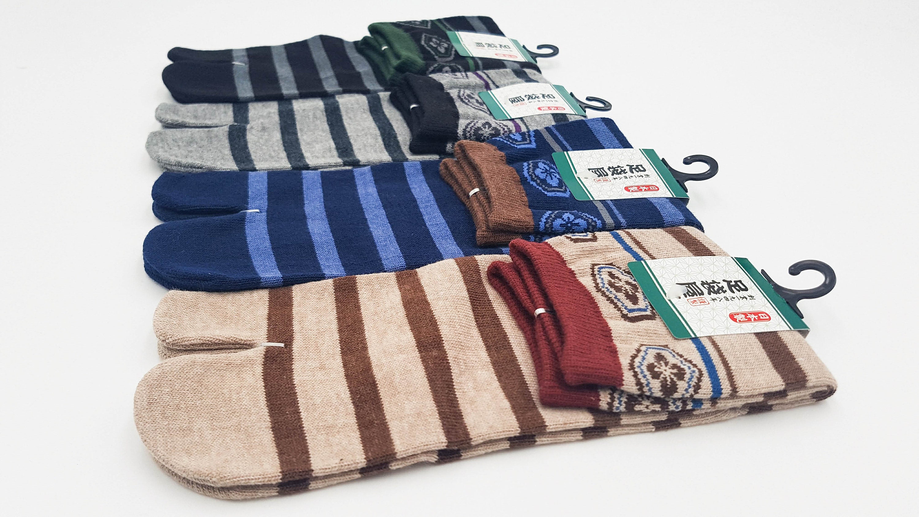Japanese Tabi Socks in Cotton and Pattern Stripes Made in - Etsy