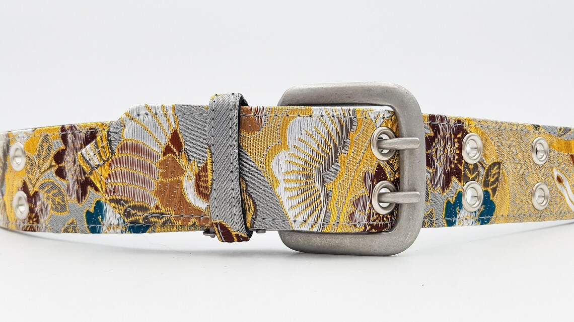 Japanese belt embroidered fabric embroidered kinran Kyoto | Etsy