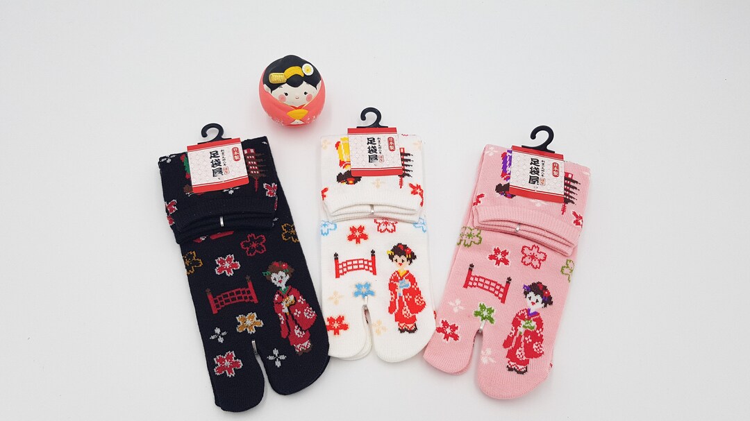 Japanese Tabi Socks in Cotton and Geisha Maiko Pattern Made in Japan ...