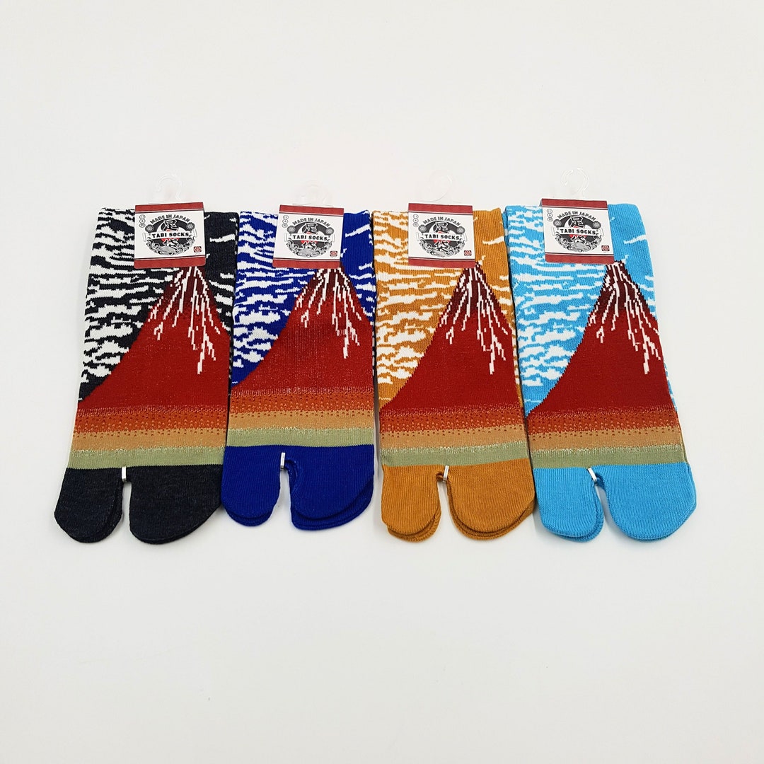 Japanese Tabi Socks in Cotton With Mt Fuji Pattern Size Fr 34 40 ...
