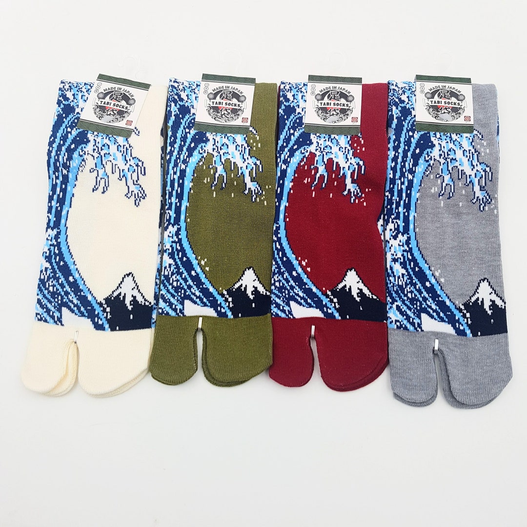 Japanese Tabi Cotton Socks With Japanese Hokusai Pattern From the Edo ...