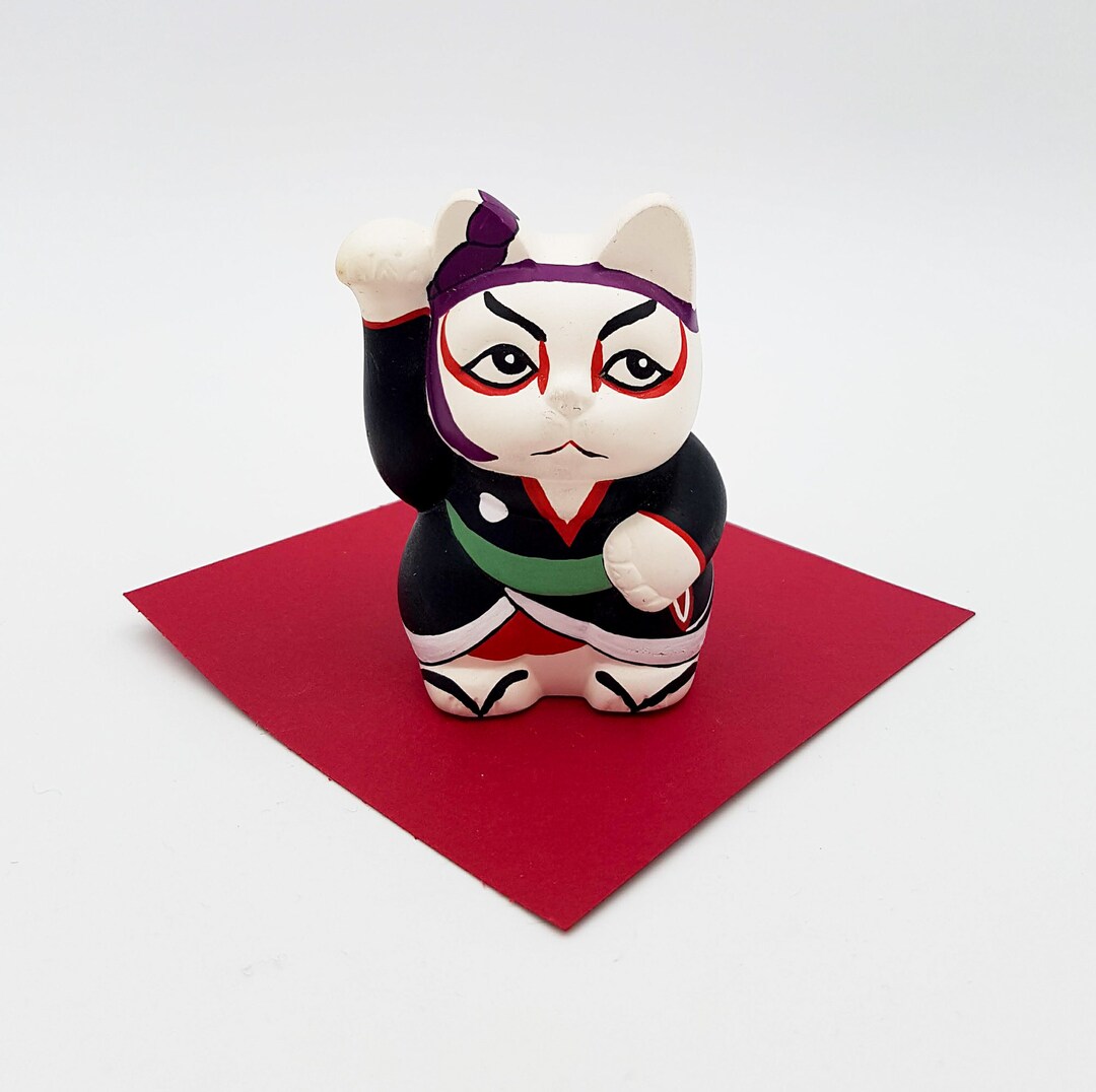 Figure Maneki Neko Original Collaboration Artists Takumi X AOI Kabuki ...