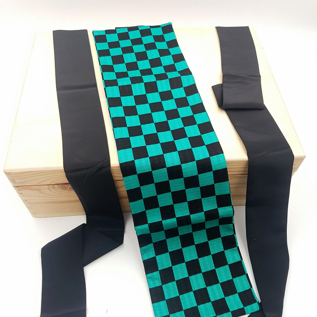 Reversible Japanese Cotton Belt With Green Checkered Patterns - Etsy