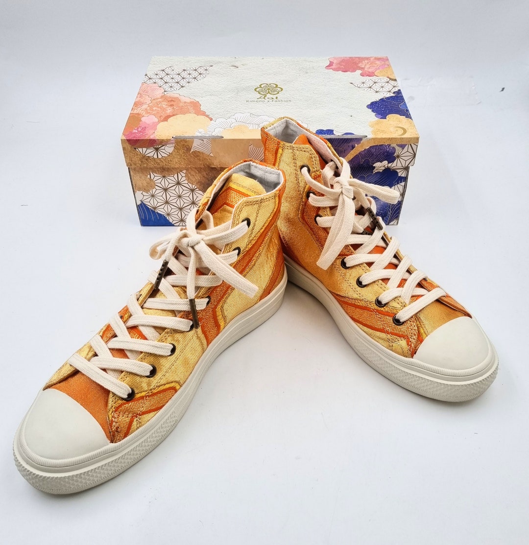 Basketball Shoes in Traditional Japanese OBI Belt Fabric. size 40 ...