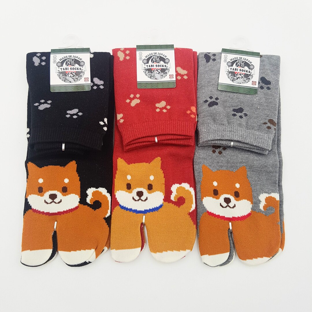 Japanese Tabi Socks in Cotton and Shiba Pattern Size Fr 40 - Etsy