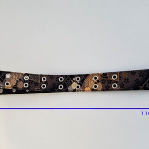 Japanese Belt Black & Gold Embroidered Fabric Kinran From | Etsy