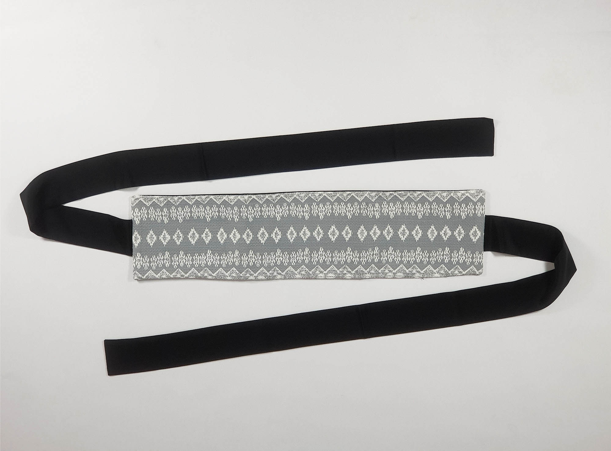 Japanese belt in reversible cotton pattern Batic Grey | Etsy