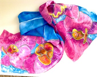 Orchid Silk Scarf | Etsy