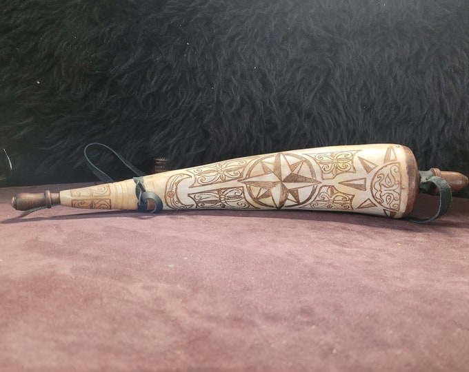 Powder Horn, XL, Compass Rose - Etsy