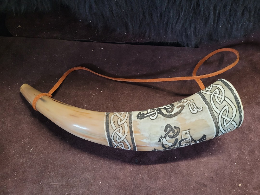 Gjallarhorn, Hunting Horn With Stag and Boar - Etsy