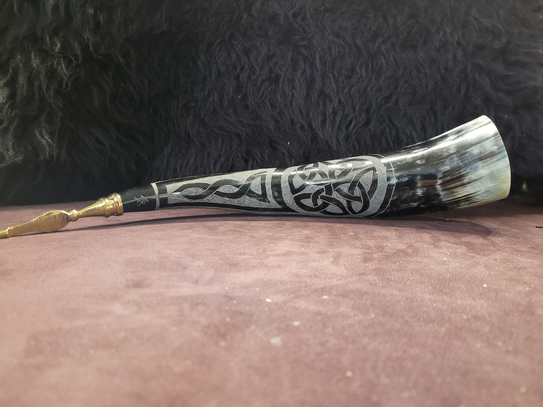 Drinking Horn. Hand Engraved With Knotwork - Etsy