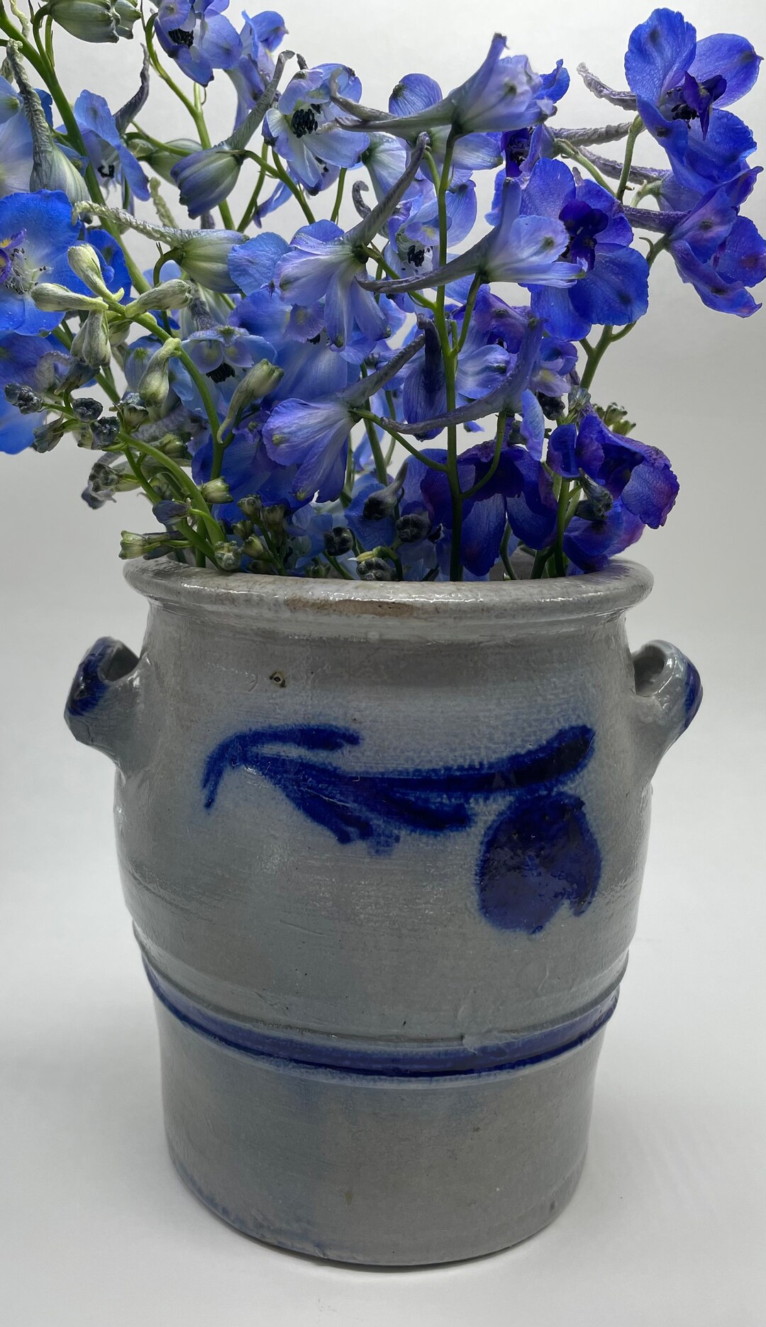 Antique German Blue Salt Glaze Stoneware Crock - Etsy