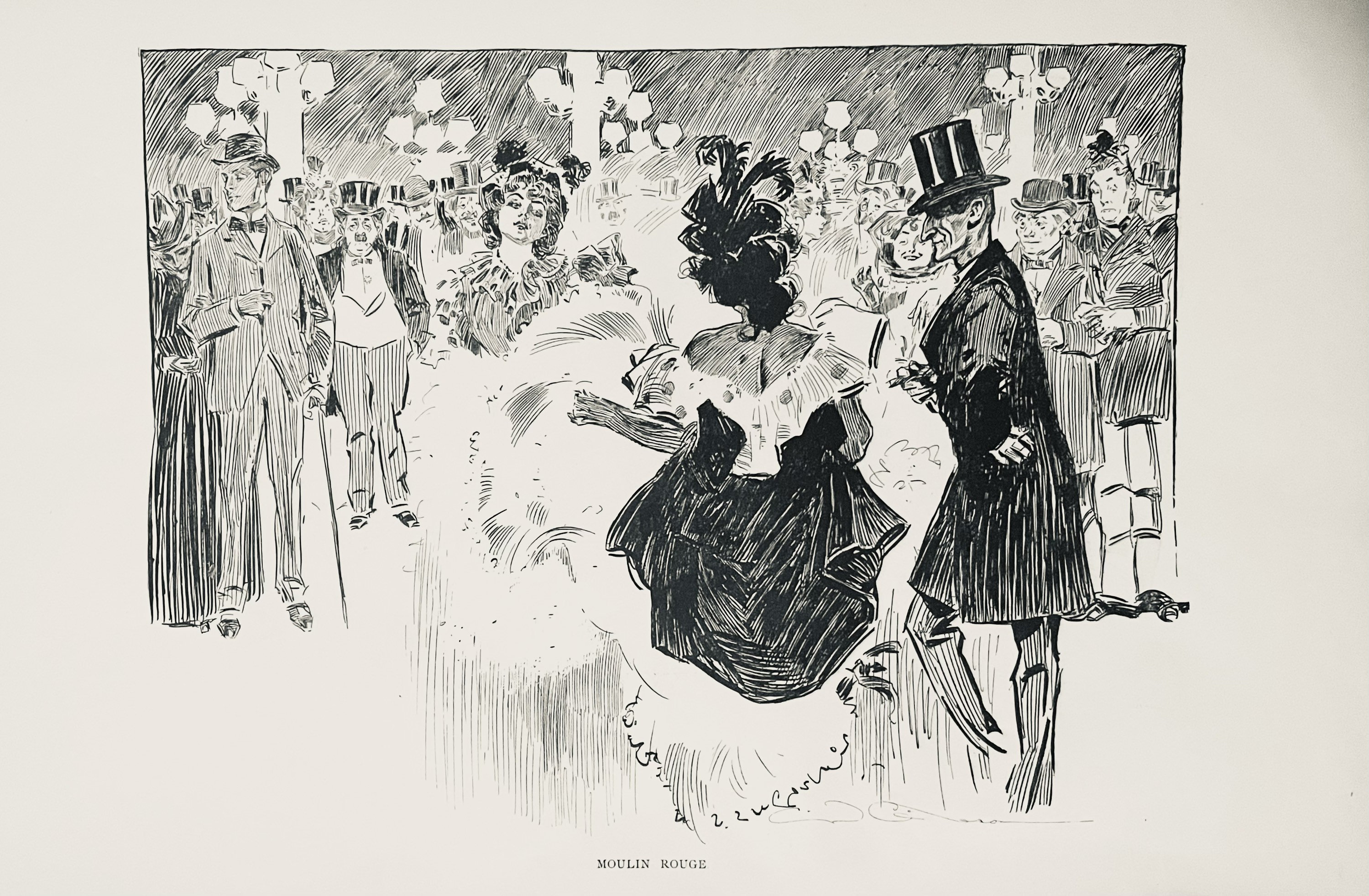 Large Format Paris Can-can Dancer, Cabaret Scene Prints - Gibson Girl ...