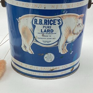 Lidded Teal Blue Antique Pure Lard Tin With Sausage Company Markings - Etsy
