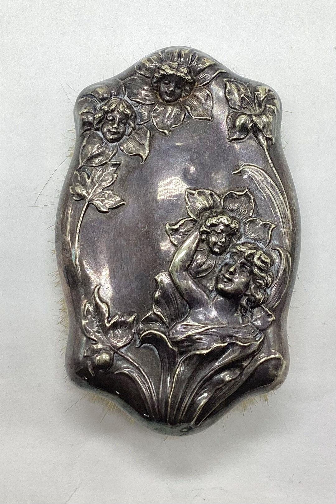 Art Nouveau Water Nymphs in Water Lillies Silver Hand Brush - Etsy