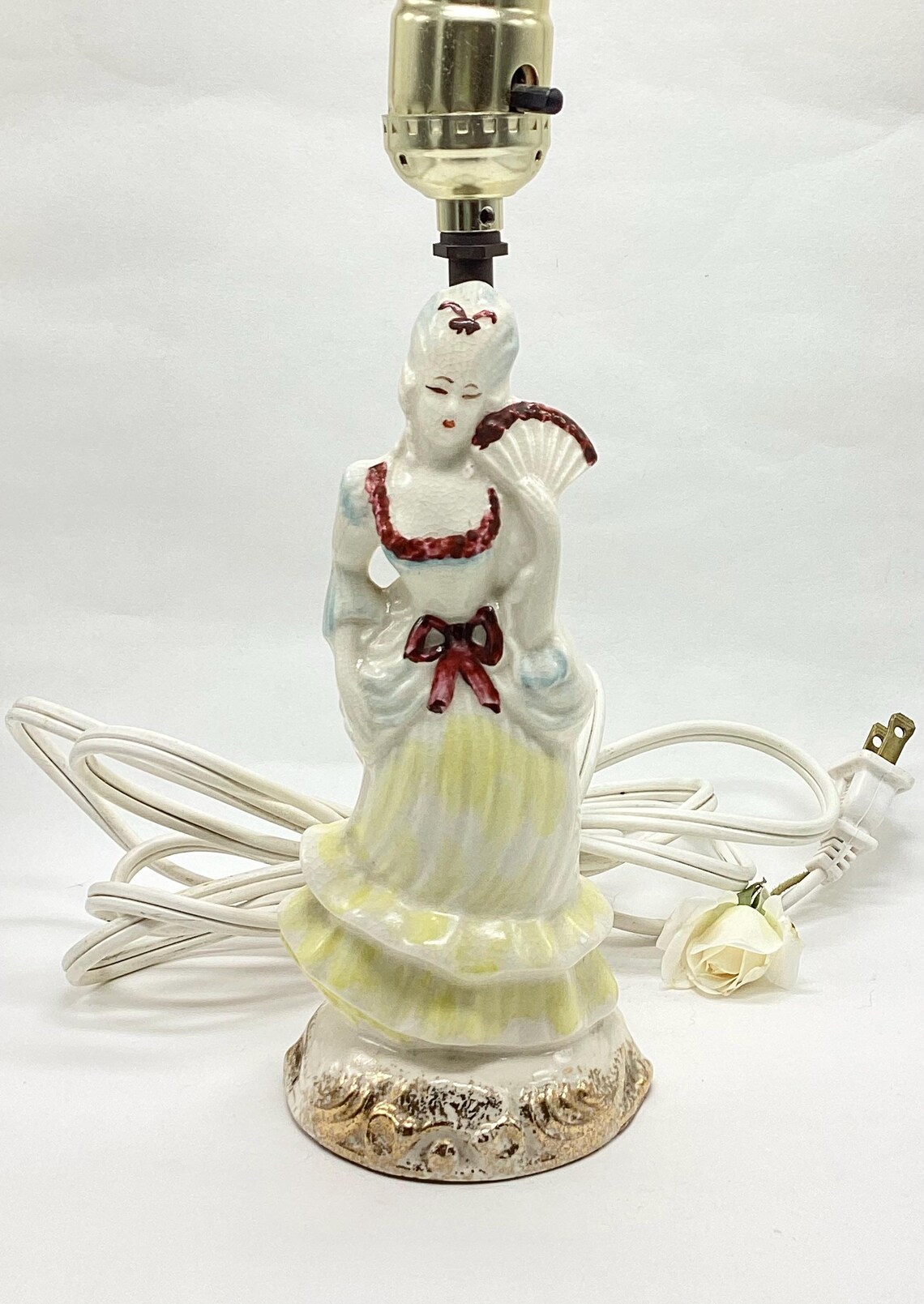 Vintage 18th Century Lady Ceramic Table Lamp - Probably Japan - Etsy