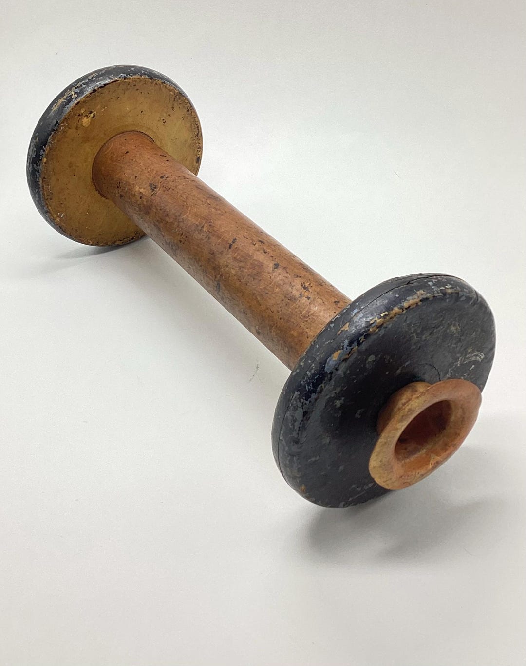 Large Vintage English Industrial Sewing Bobbin or Spindle - Black and ...