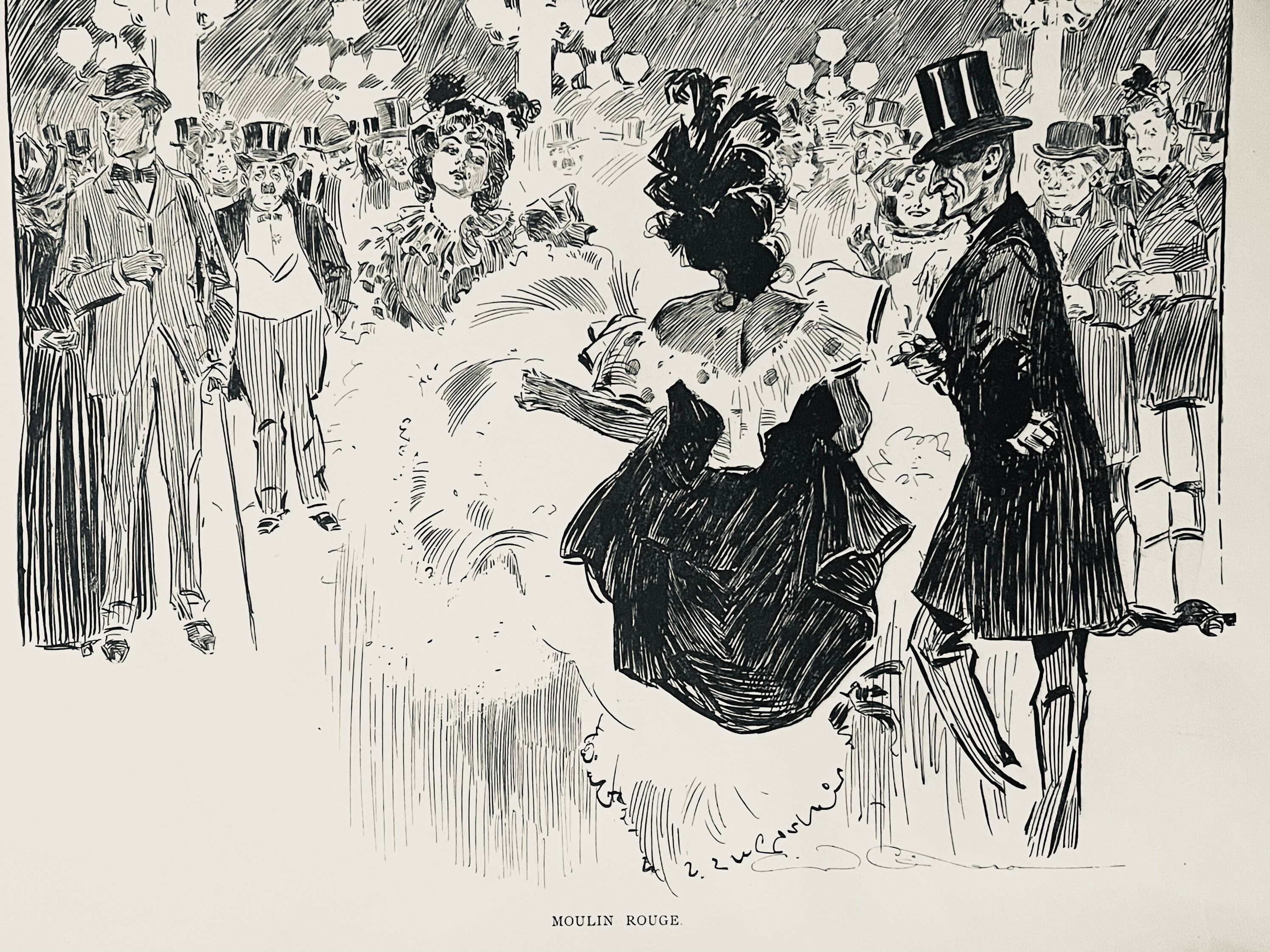 Large Format Paris Can-can Dancer, Cabaret Scene Prints - Gibson Girl ...