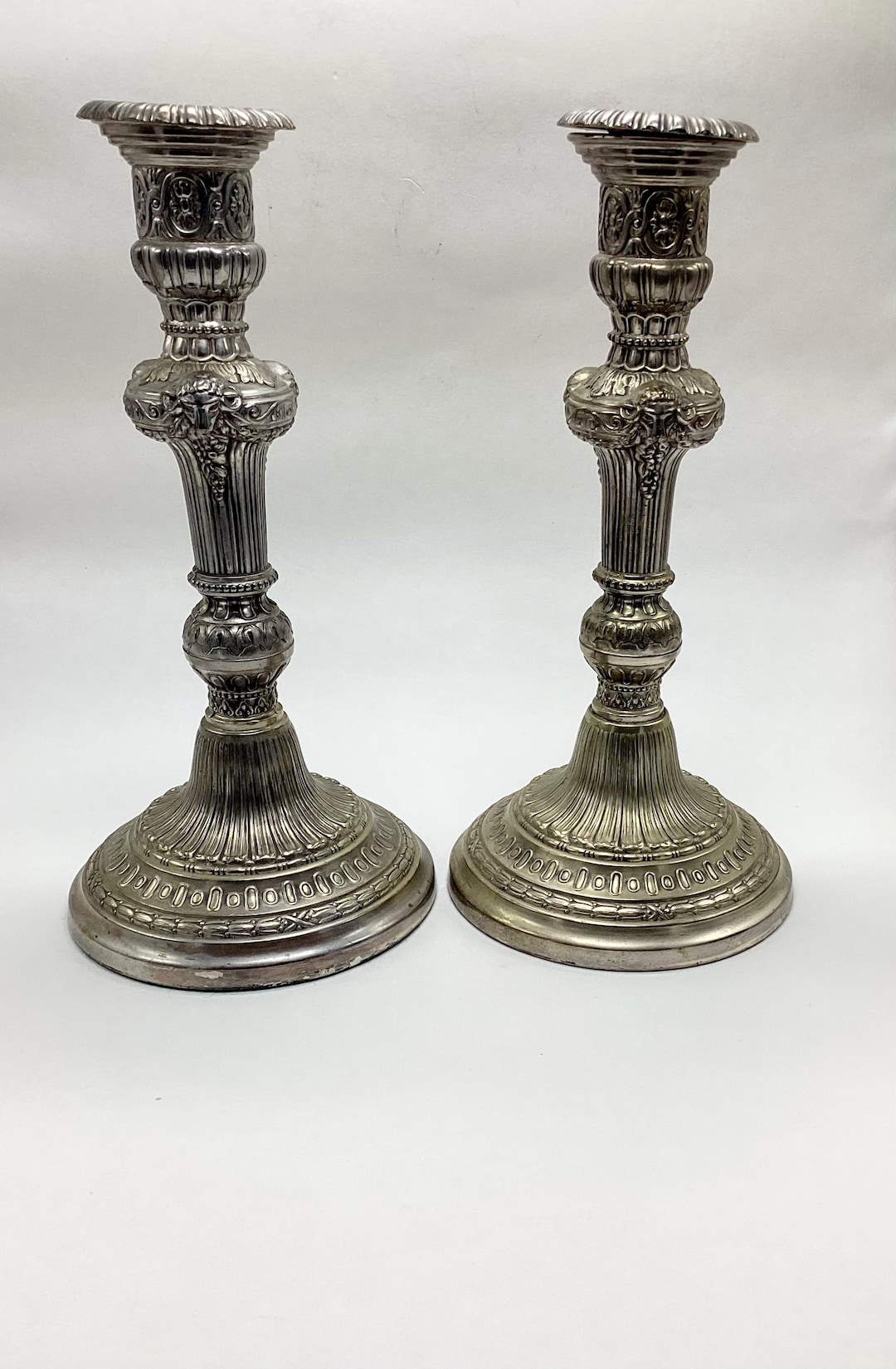 Pair of Decorative 'raimond' Silverplate Candlesticks - Japan - Etsy
