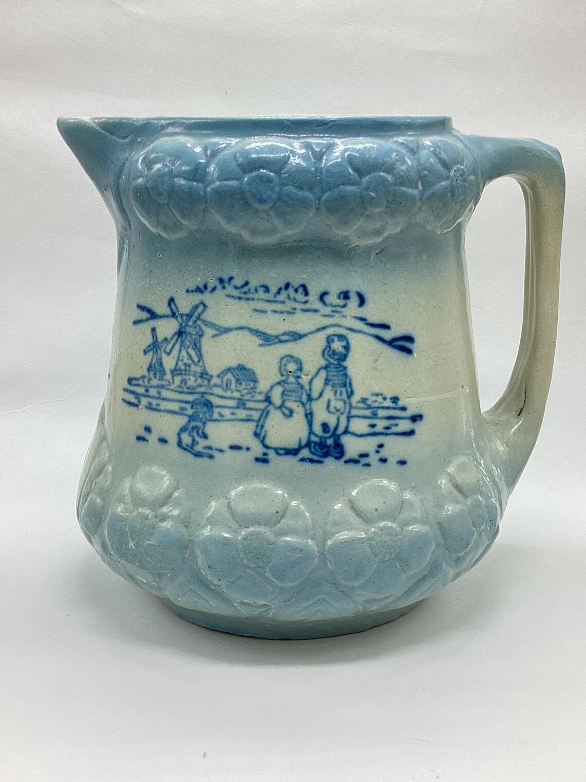 Dutch Blue Windmill Saltglaze Pottery Jug or Pitcher - Possibly Mccoy ...